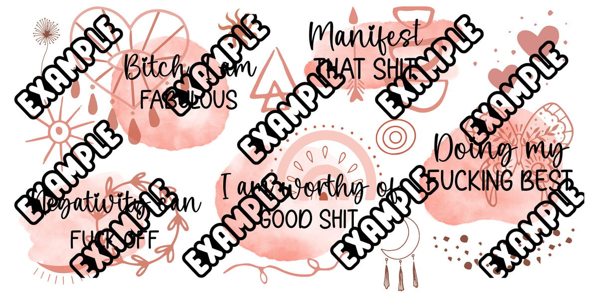 Pink B* Manifesto UV DTF Wrap #123 – Primal Graphx