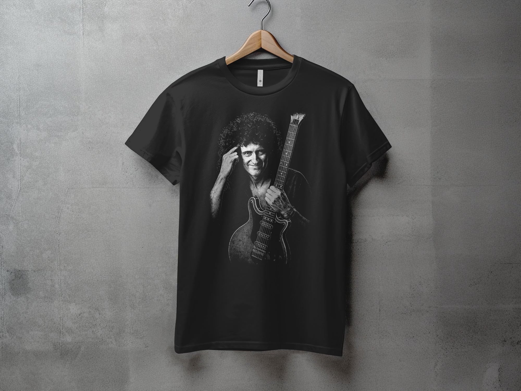 Solid Pure True Black Background Color T-Shirts Brian May – Primal Graphx